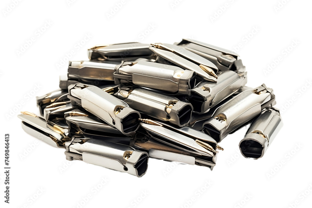 Details of the stapler bullets' shape and texture are clearly visible ...