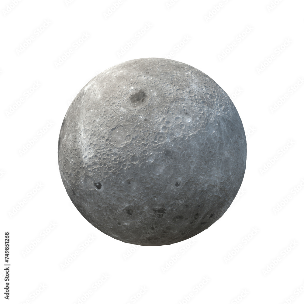 3D realistic rough surface white PNG moon space planet satellite, moon ...