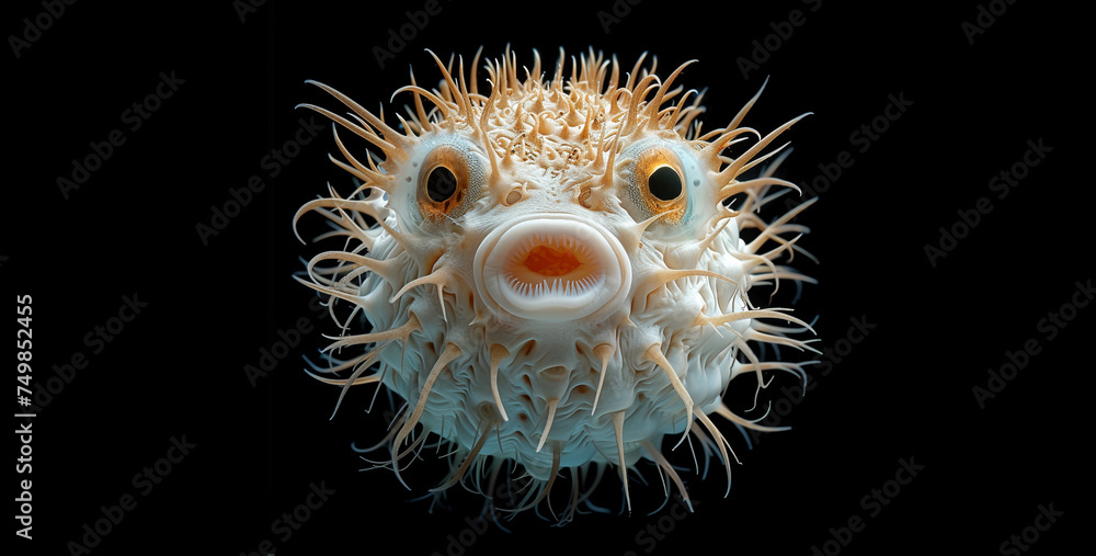 Foto de Fascinating Puffer Fish Inflating Showcase the unique defense ...
