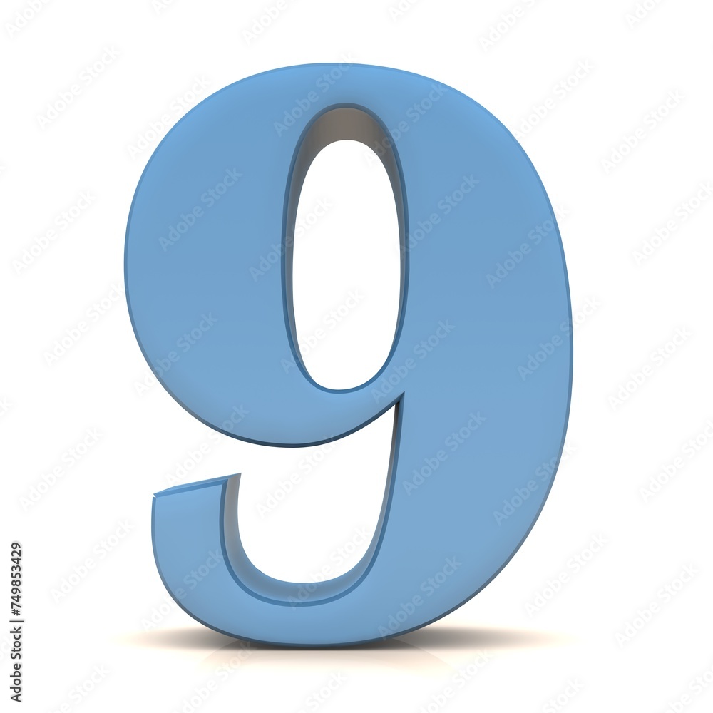 9 nine number blue colored sign graphic illustration in high resolution ...