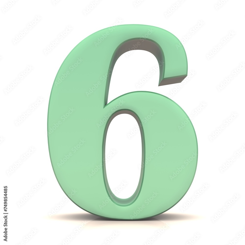6 six green number sign graphic illustration in high resolution for ...