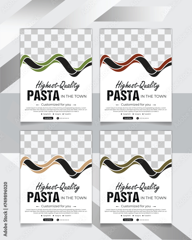 Vecteur Stock Special Pasta Sale Flyer design and restaurant pasta food ...