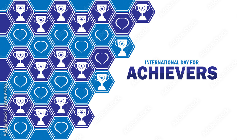 International Day For Achievers wallpaper with shapes and typography ...