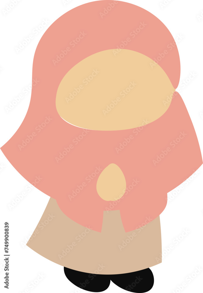 a cute hijabi girl happy ramadhan and eid, chibi hijab mengucapkan ...