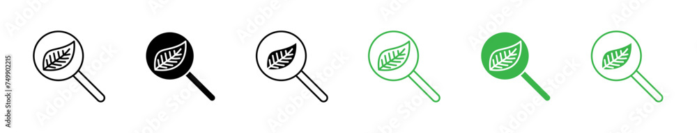 Botany Vector Illustration Set. Exploring Green Sign suitable for apps ...