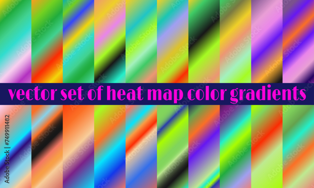 Plakát Vector set of heat map color gradients – Obraz na Zeď | Posters.cz