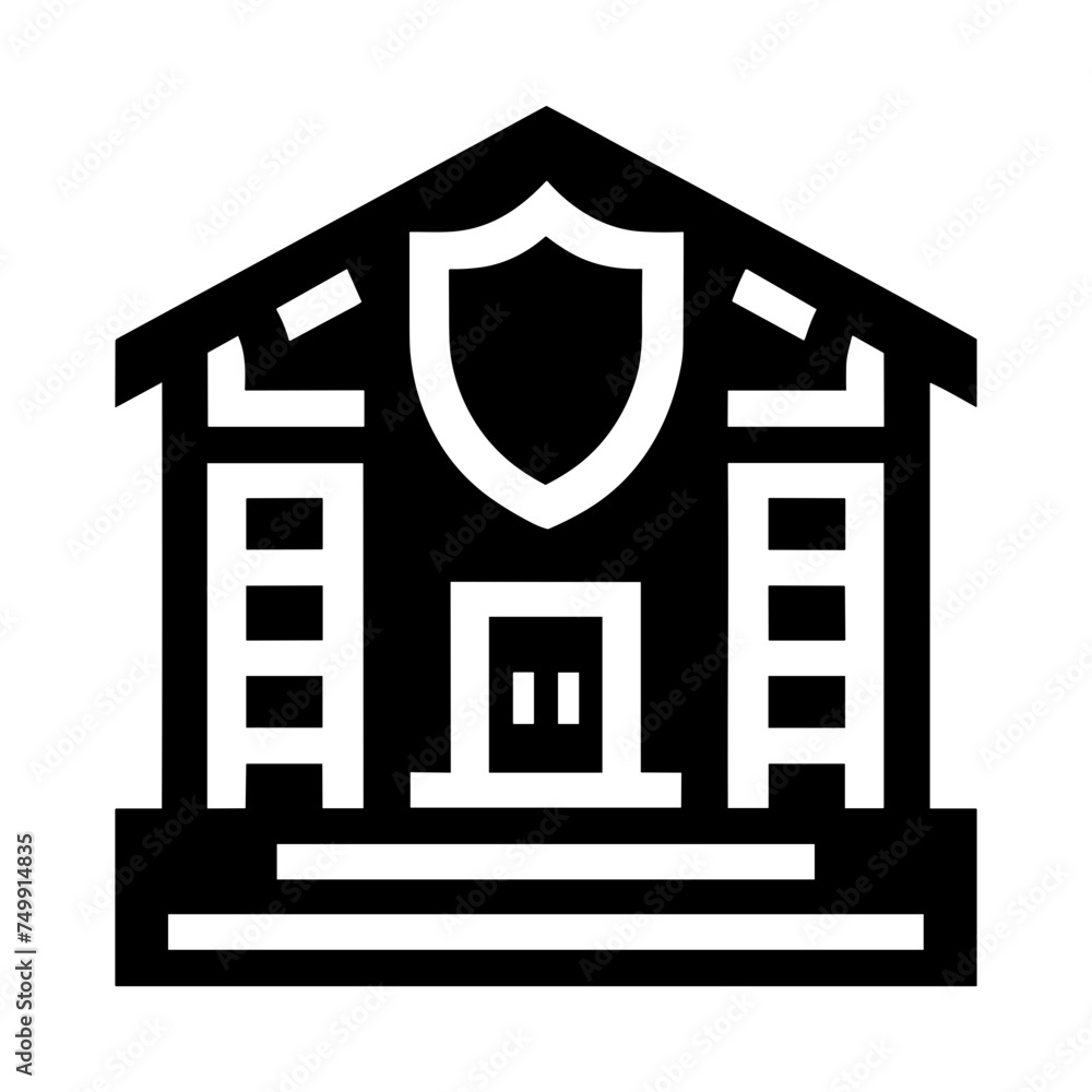"Police Station Icon: A Symbolic Vector Illustration, Reflecting The ...