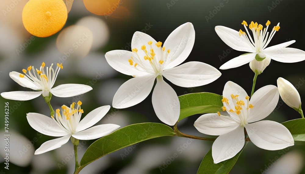 neroli white flower in different positions set isolated transparent png ...