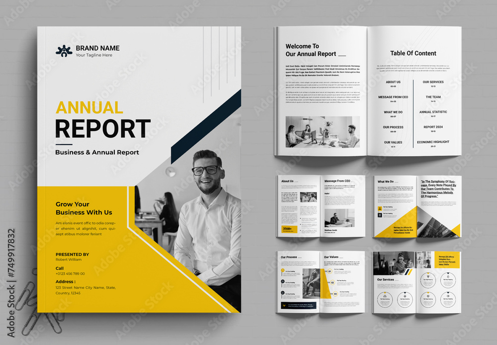 Annual Report Layout Stock Template Adobe Stock