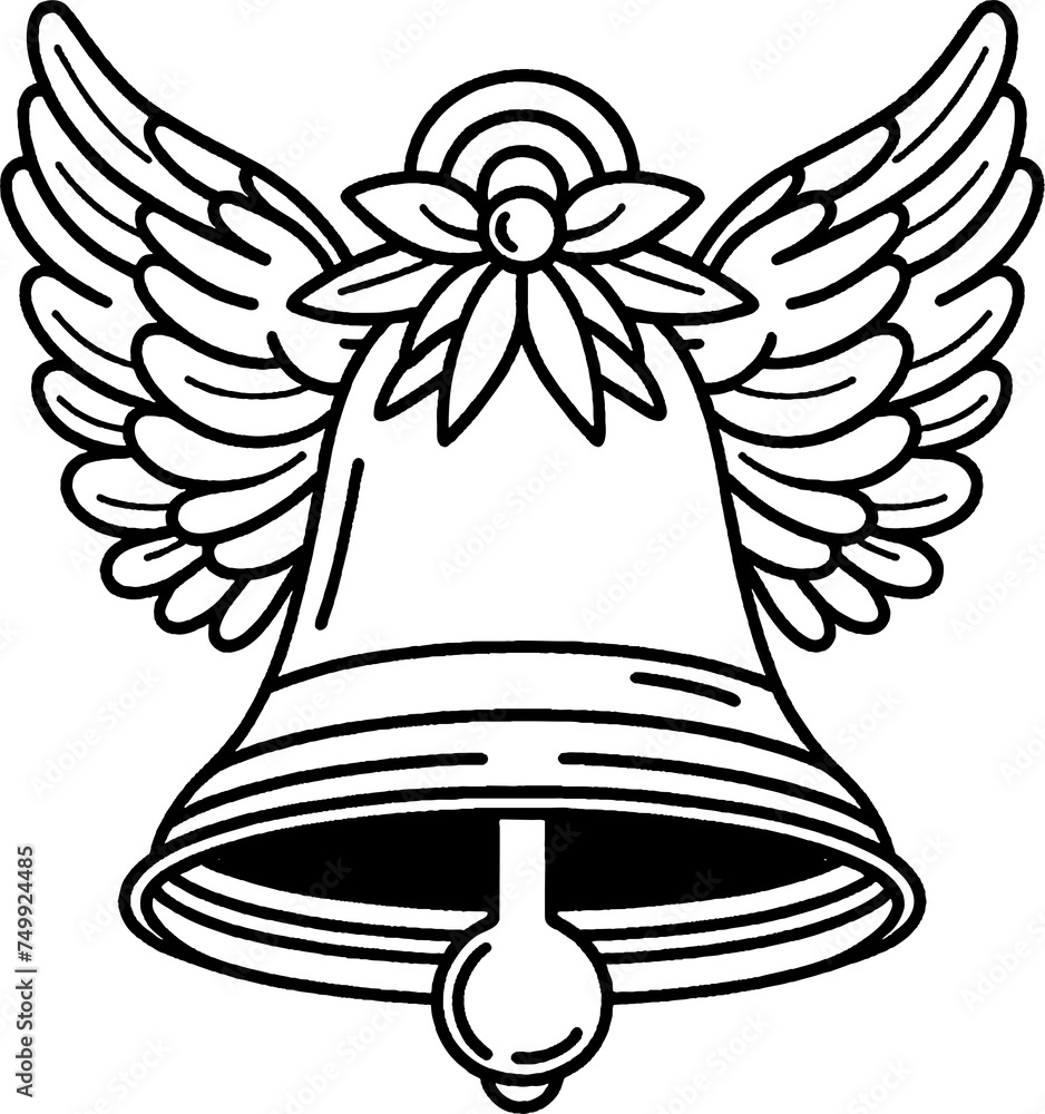 petite cloche de pâques avec des ailes, à colorier, dessin idéal pour ...