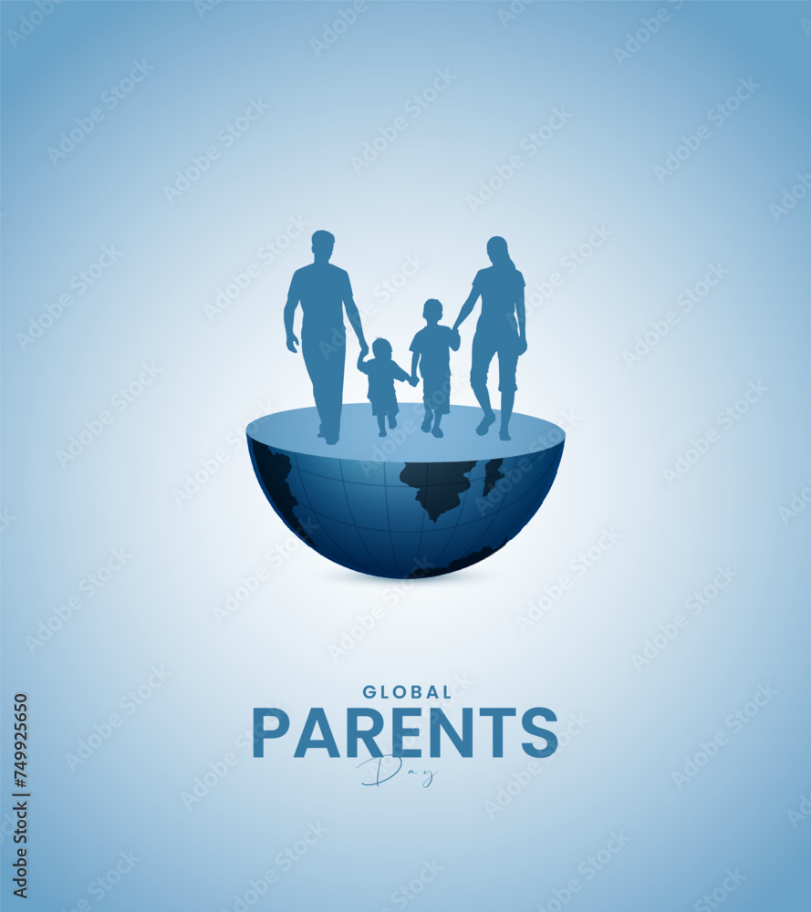 Global Day of Parents. Happy parents day. mon, son, girl, father ...