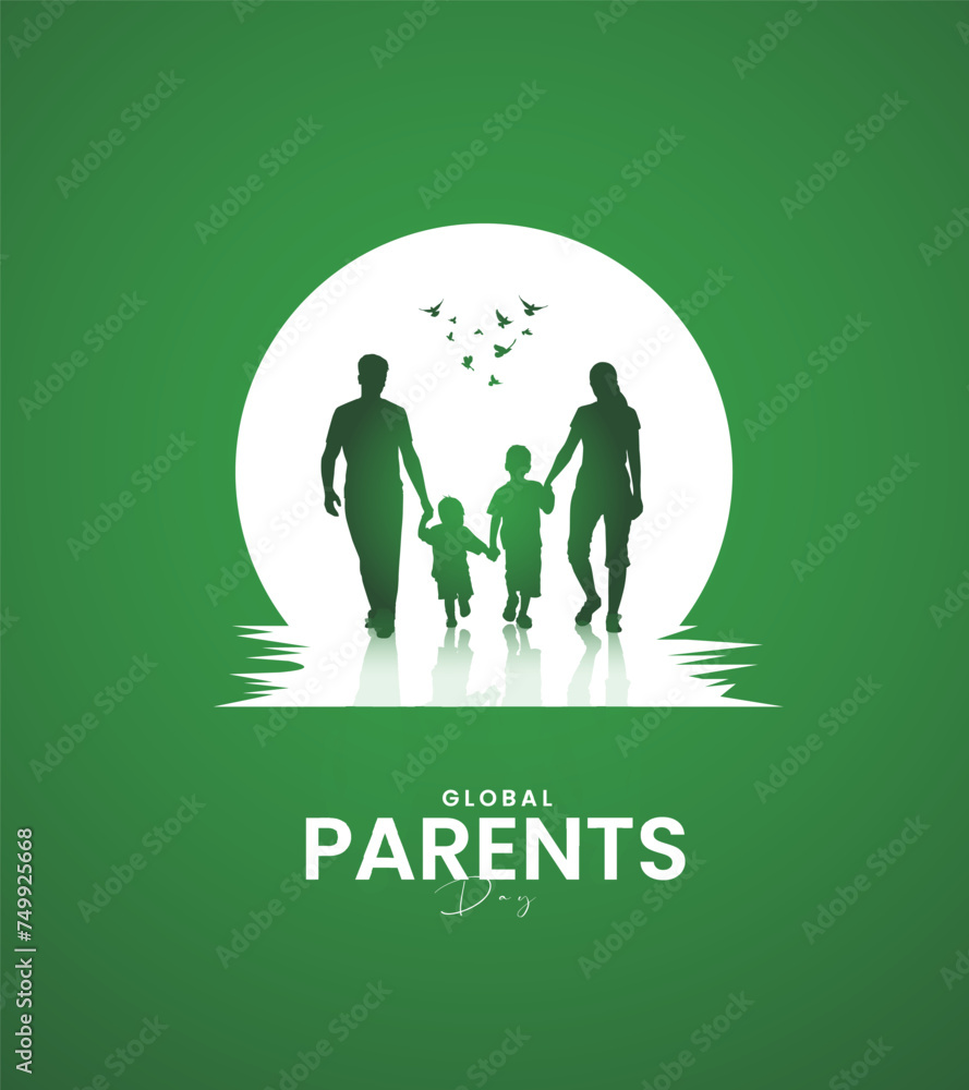 Global Day of Parents. Happy parents day. mon, son, girl, father ...