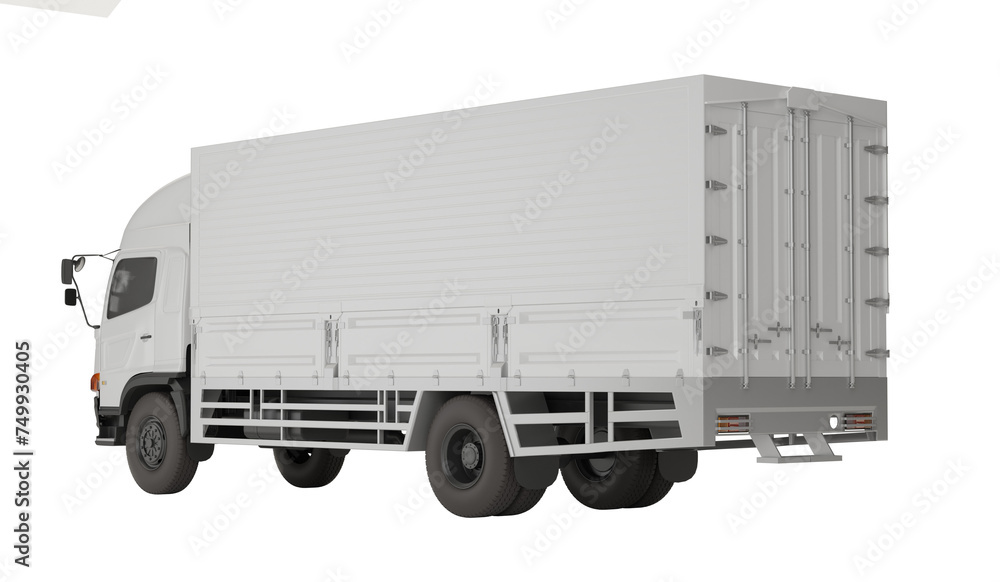 White wing box truck for mockup isolated Stock Illustration | Adobe Stock
