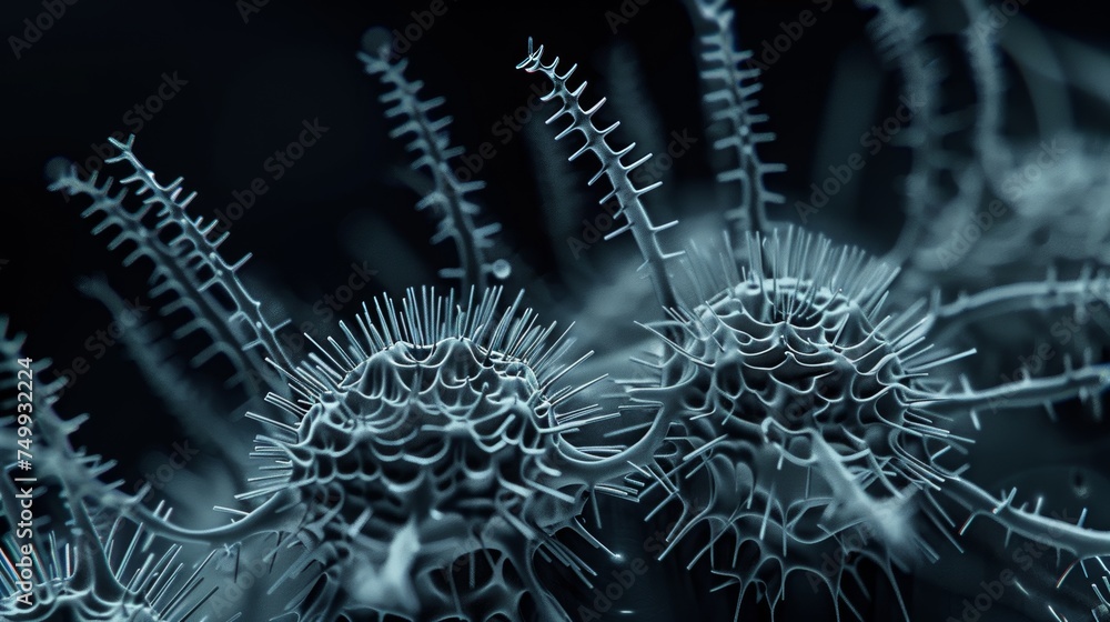 colorful cilia cell of structure under the electron microscope. Stock ...