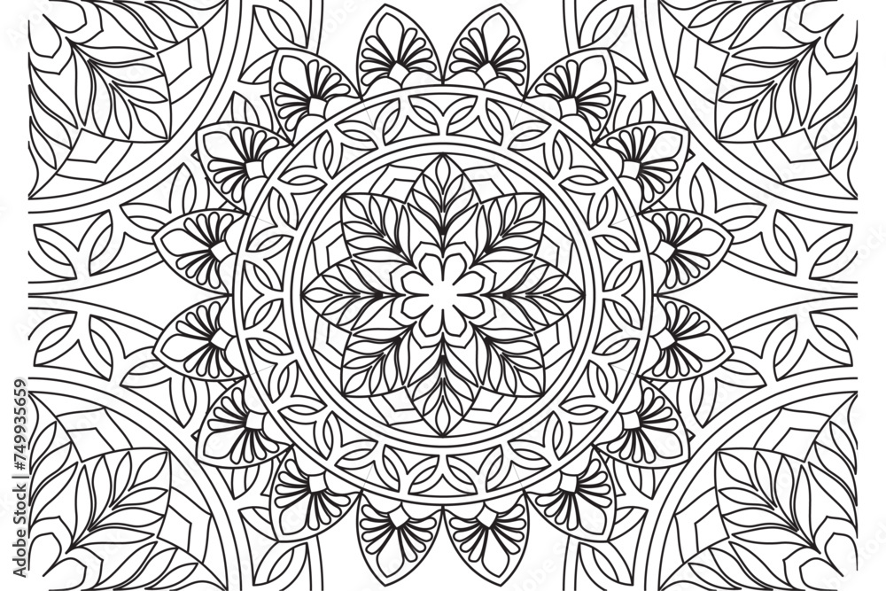 Mandala Coloring page for kids and adults Page for relaxation and ...