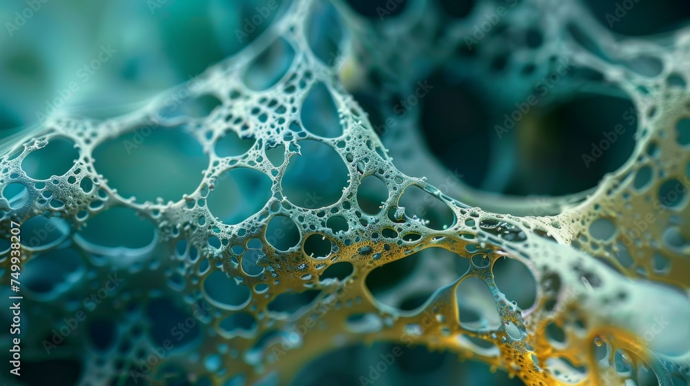 colorful lymphatic vessel of structure under the electron microscope ...