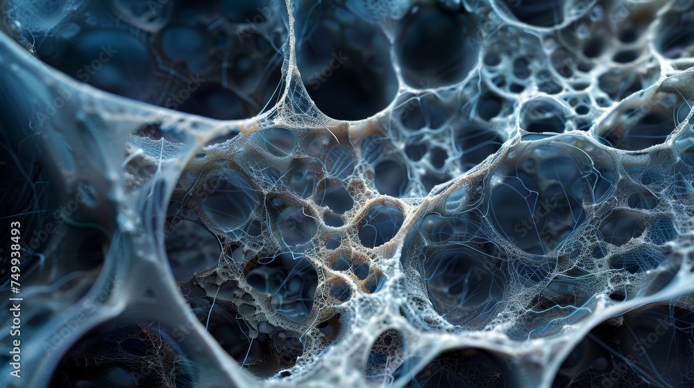 colorful lymphatic vessel of structure under the electron microscope ...