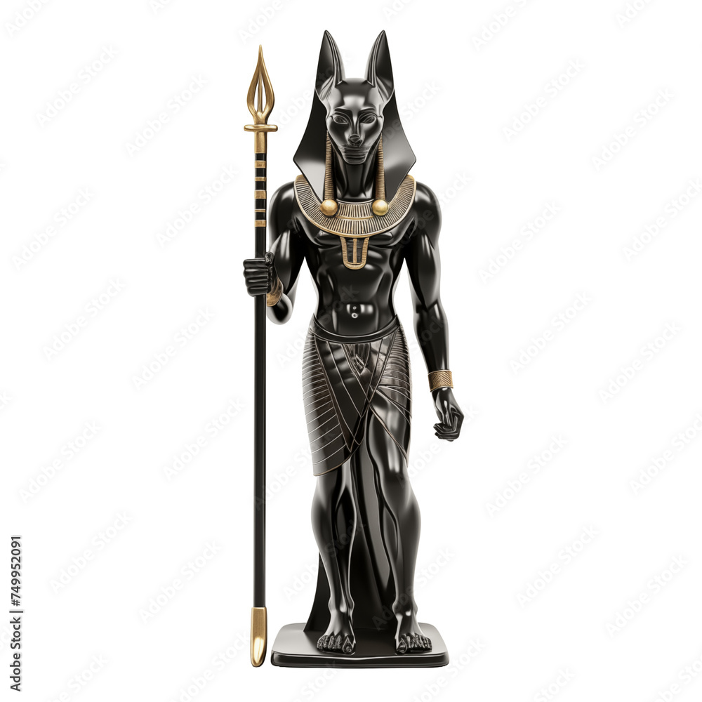 Statuette of Anubis - God of Death Isolated on White Background and ...