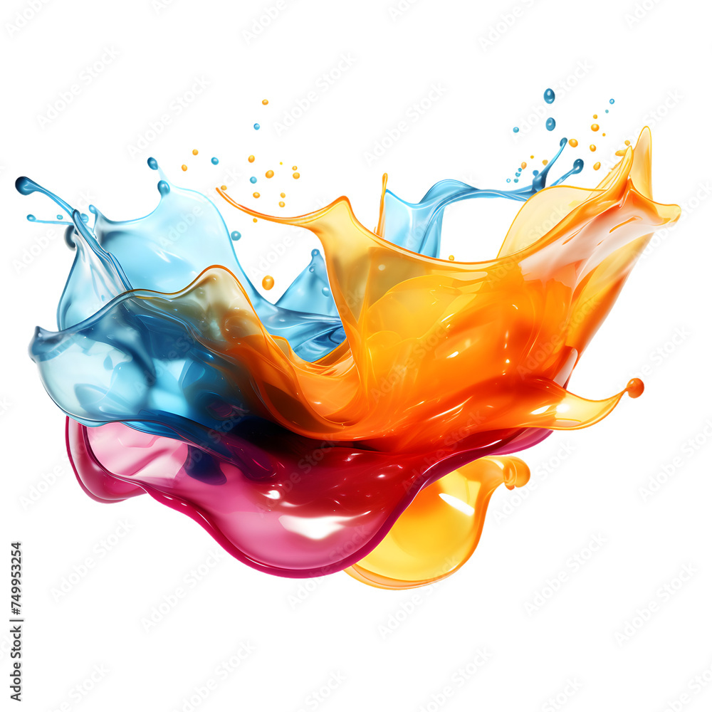 blue, yellow, red, pink, purple floating splash. gel splash png. paint ...