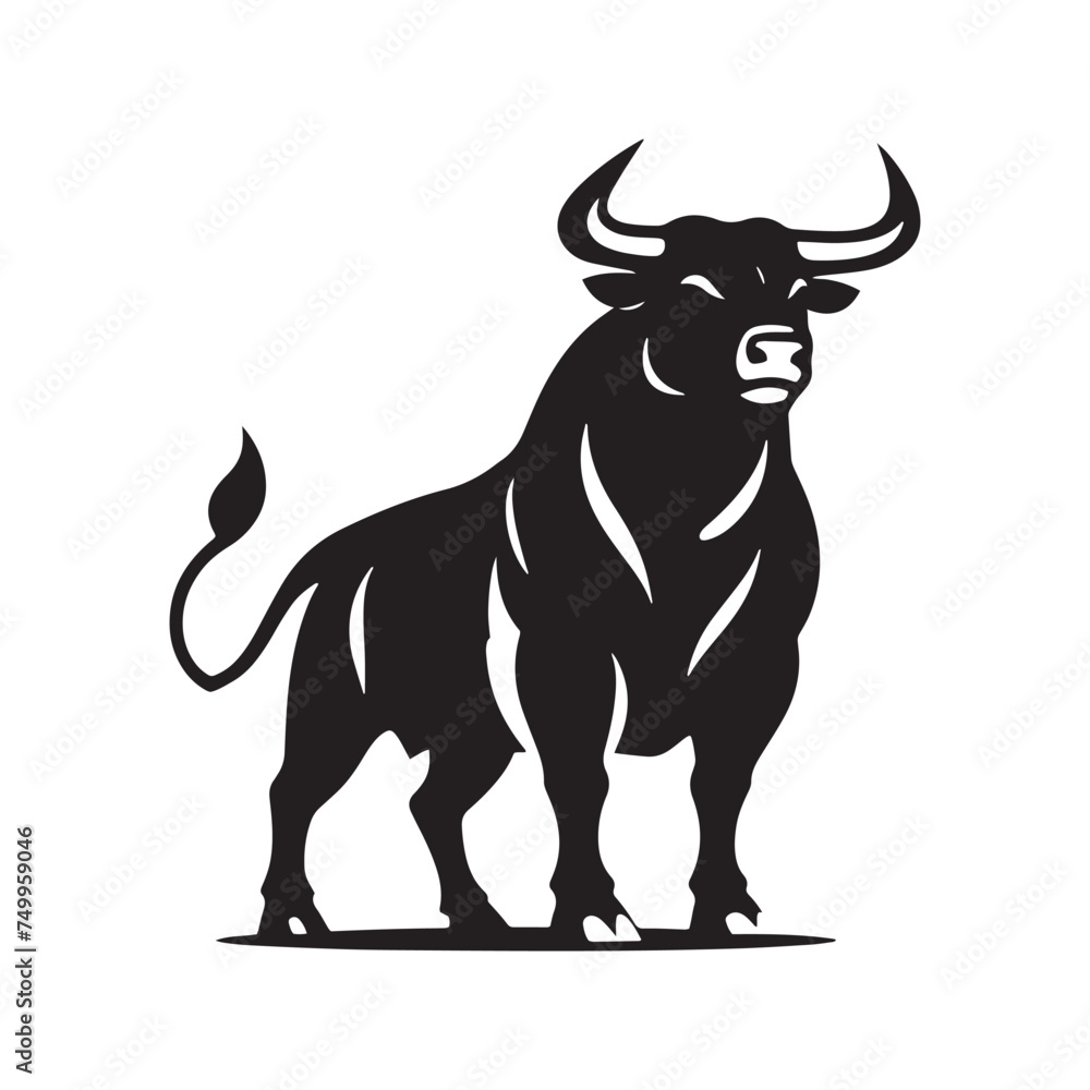 Furious Charge: Vector Silhouette of an Angry Bull - Capturing the ...