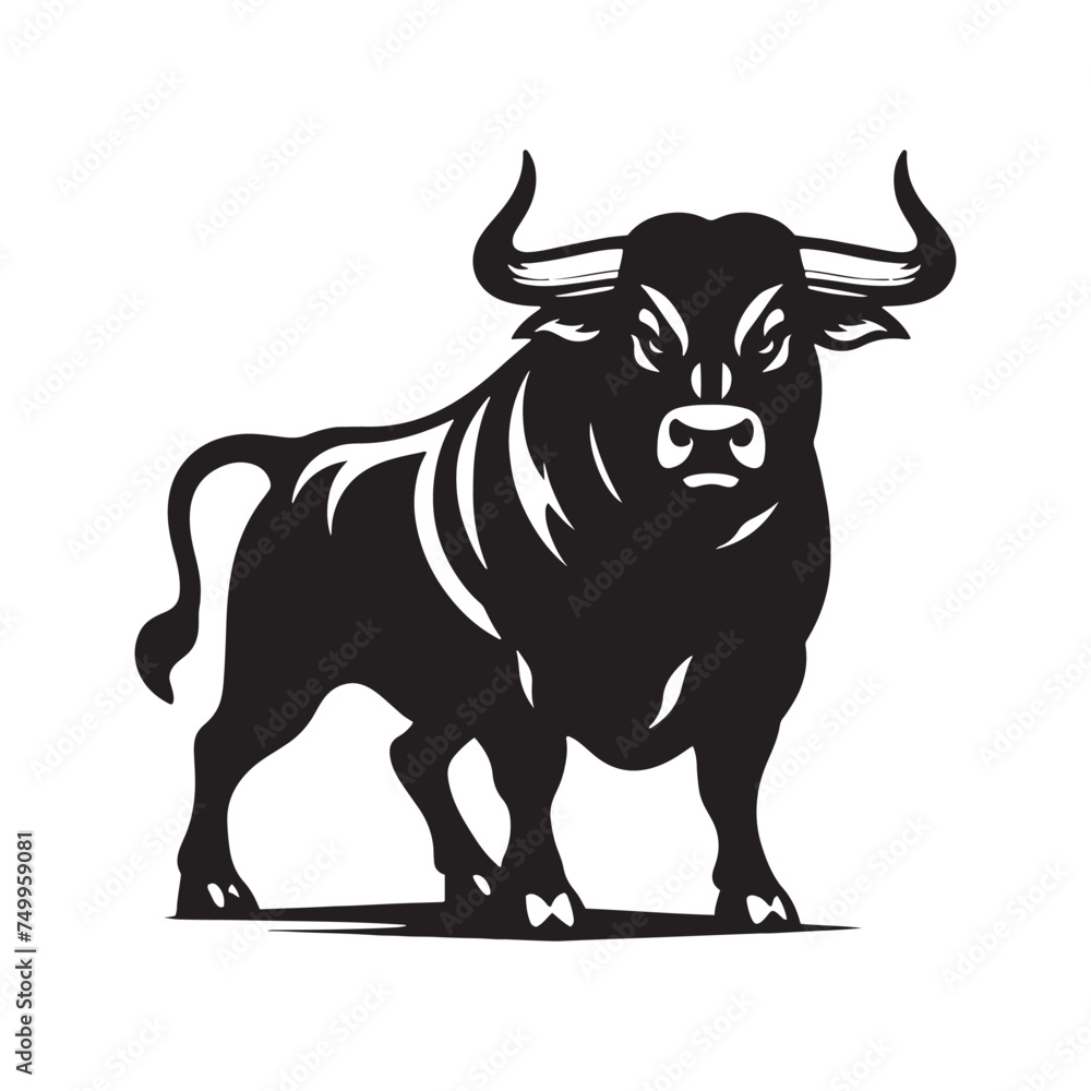 Furious Charge: Vector Silhouette of an Angry Bull - Capturing the ...