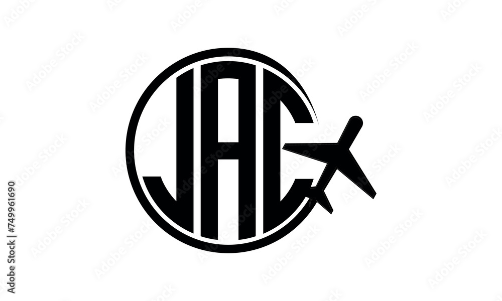JAC three initial letter circle tour & travel agency logo design vector ...