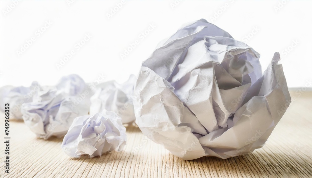 crumpled paper ball isolated on white background crumpled paper texture ...