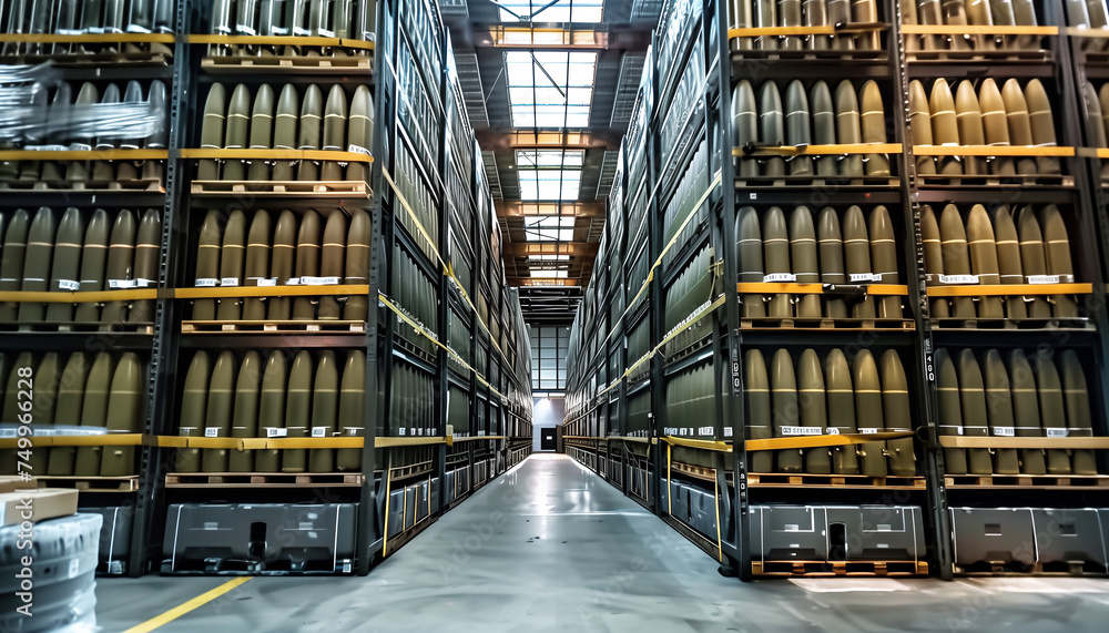 Foto de Huge artillery shells fulfillment stock center of giant ...