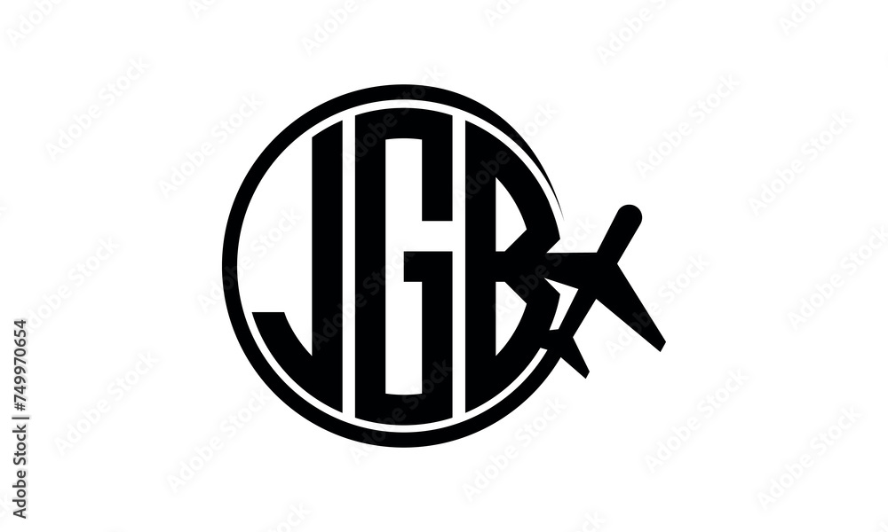JGB three initial letter circle tour & travel agency logo design vector template. hajj Umrah ...