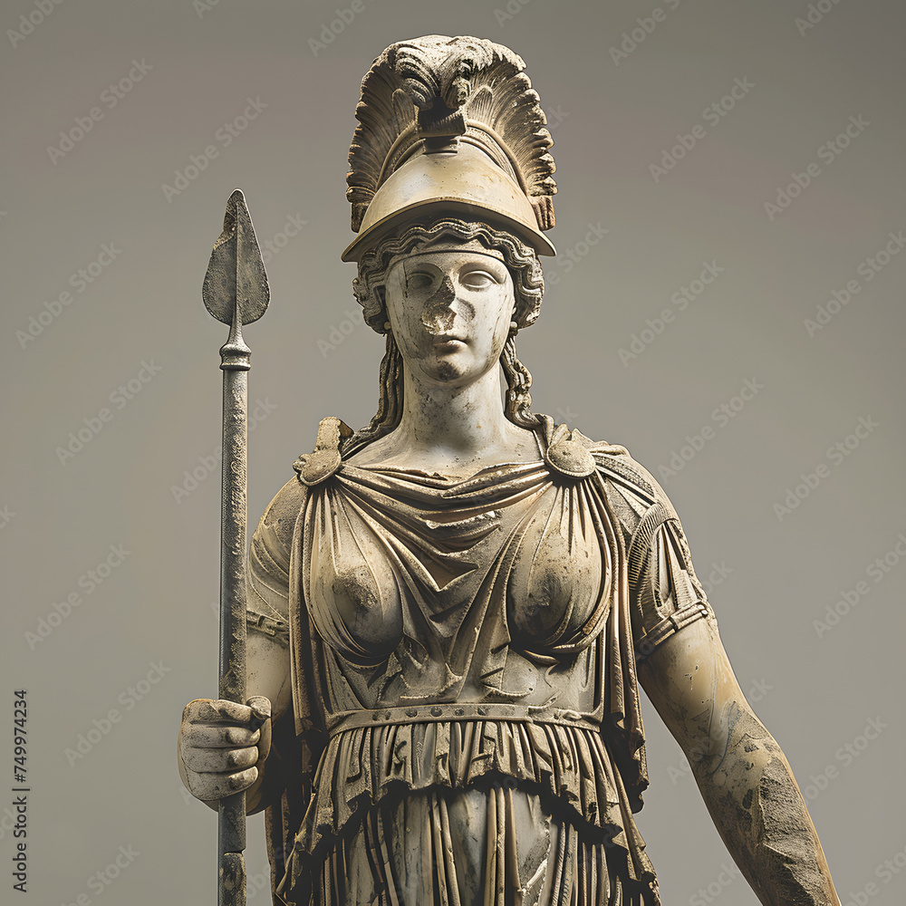 statue of Athena goddess of wisdom handicrafts and warfare Stock Photo | Adobe Stock
