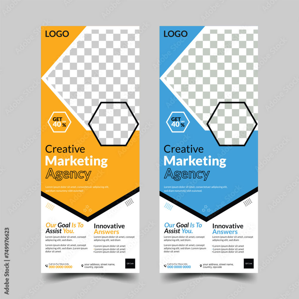 Corporate modern digital marketing agency business roll up banner ...