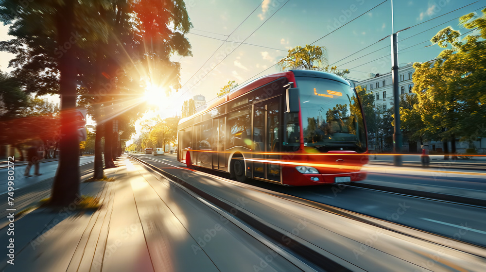 A City Transit Hub. bustling scene of urban city transport, featuring a ...