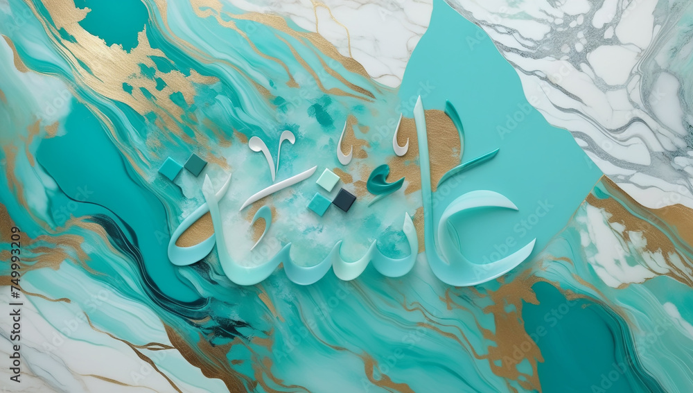 Islamic Name, Aisha, Arabic Calligraphy, ai generative Stock ...