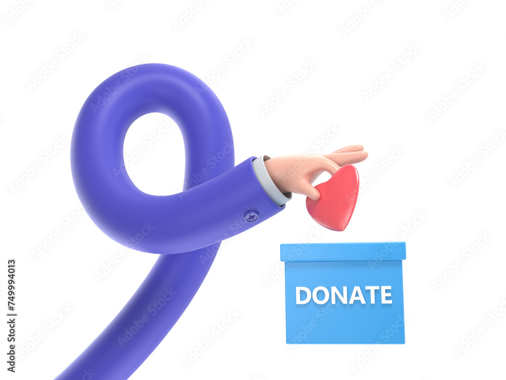 Medical donation concept.3d illustration flat line design. Donor day ...