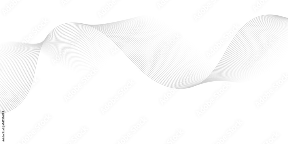 Vector abstract white and gray technology wave background. futuristic gradient and white wave ...