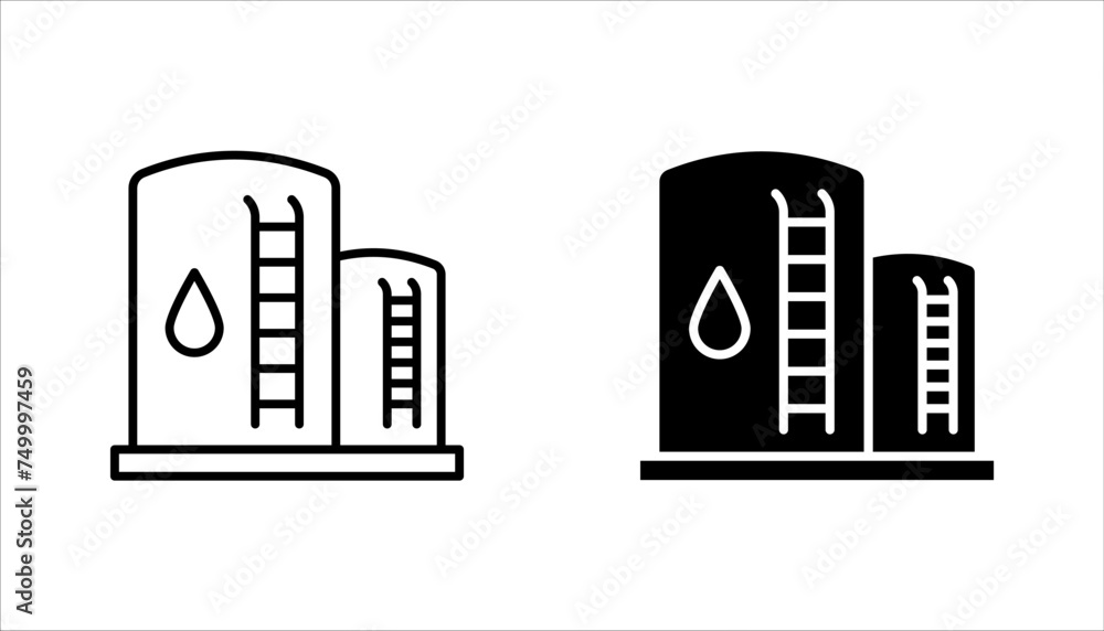 Water tank linear icon set. Modern outline Water tank logo concept on ...