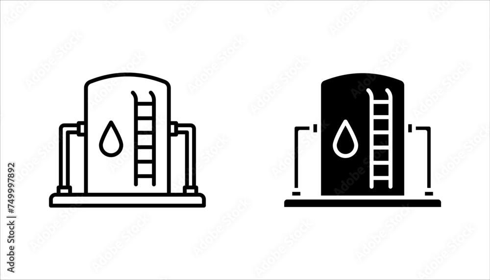 Water tank linear icon set. Modern outline Water tank logo concept on ...