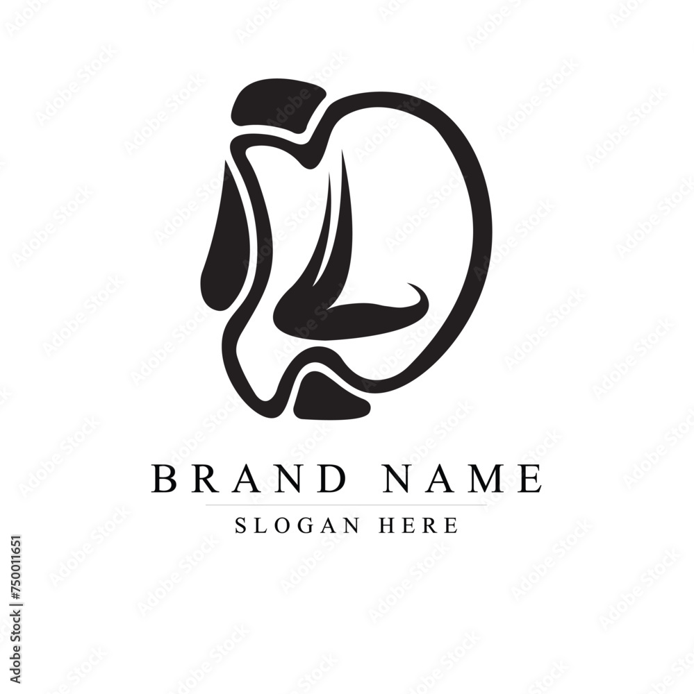 Initial lowercase letter dl, initial letter DL logo design vector ...