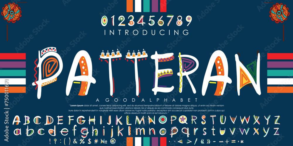 PATTERAN AFERICAN culture font with the effect of Tribal African ethnic ...