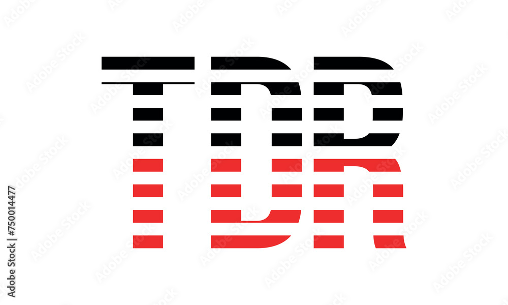 TDR three initial letter iconic line negative space minimal logo design ...