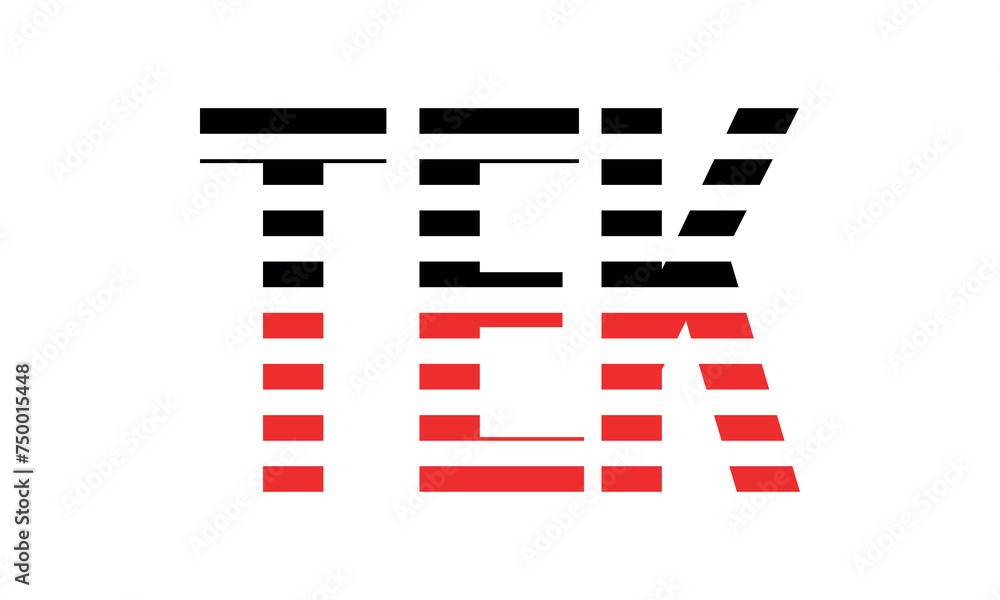 TEK three initial letter iconic line negative space minimal logo design ...