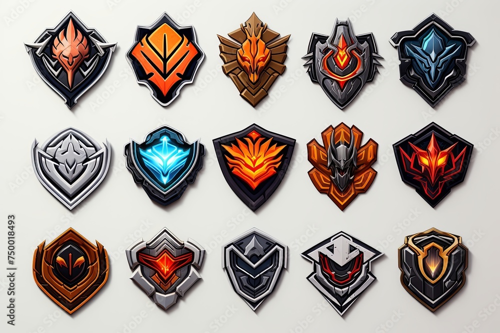 Mascot logo icon set sticker clipart illustration isolated on white ...