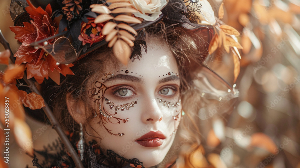 Craft a costume that seamlessly combines the elegance of a masquerade ...