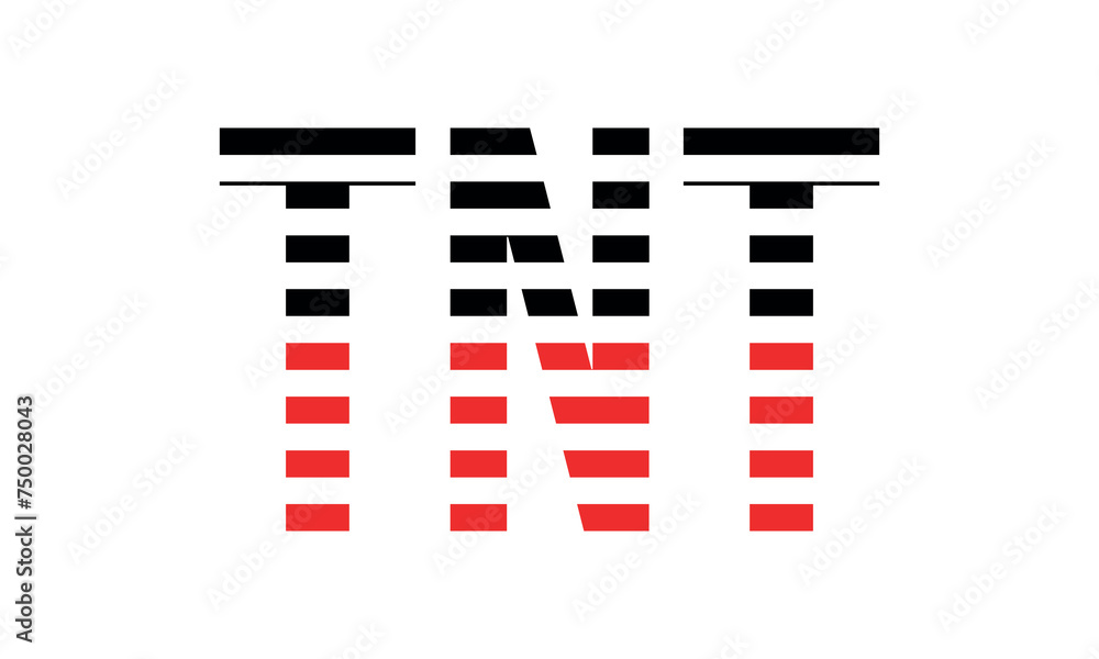 TNT three initial letter iconic line negative space minimal logo design ...