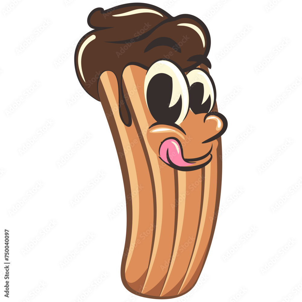 churro cartoon vector isolated clip art illustration mascot Stock ...