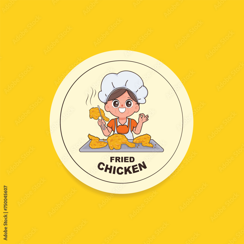 Traditional thai food local Crispy Fried chicken. Thailand street food ...