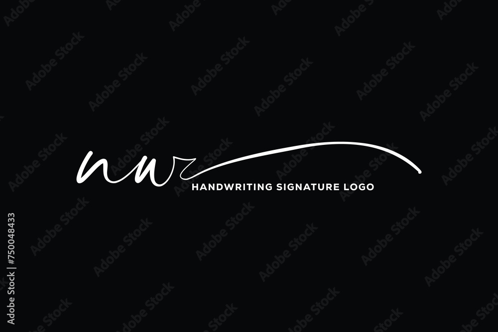 NW initials Handwriting signature logo. NW Hand drawn Calligraphy ...