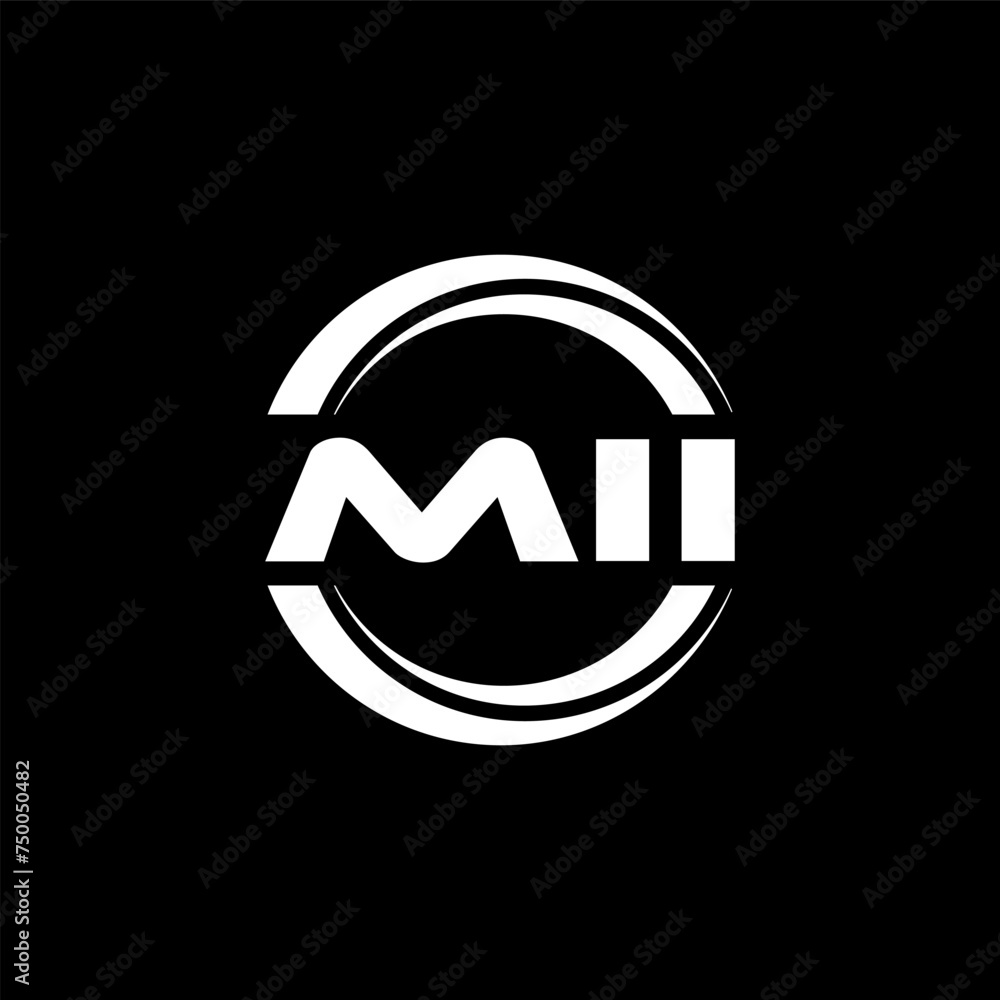MII letter logo design with black background in illustrator, vector ...