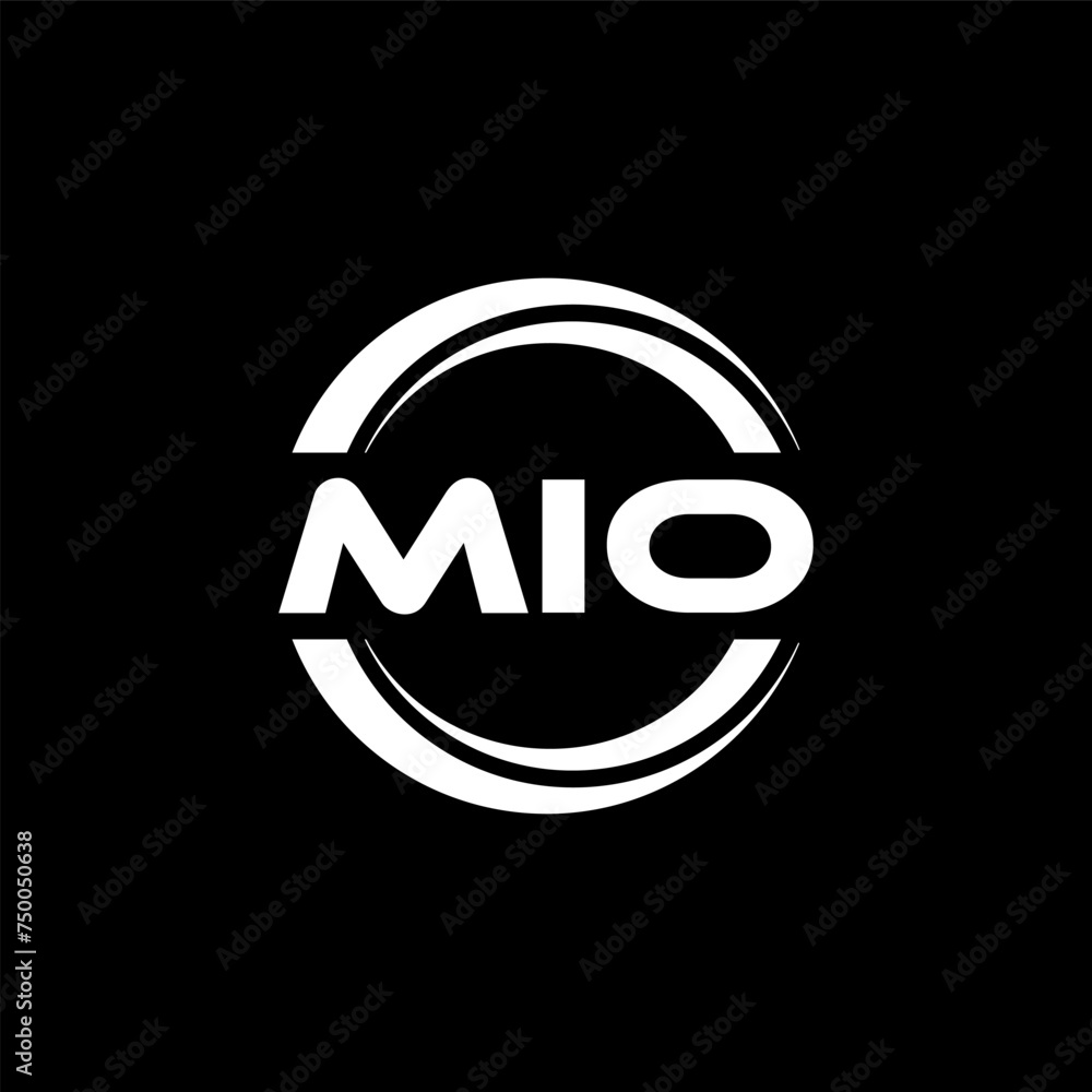 MIO letter logo design with black background in illustrator, vector ...