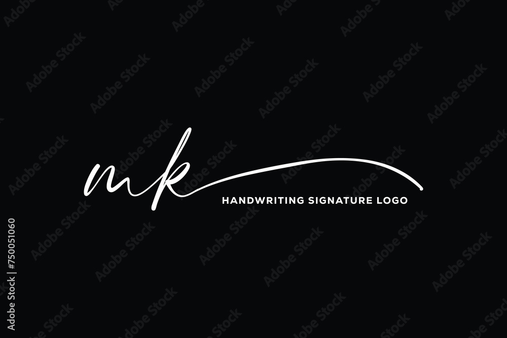 MK initials Handwriting signature logo. MK Hand drawn Calligraphy ...